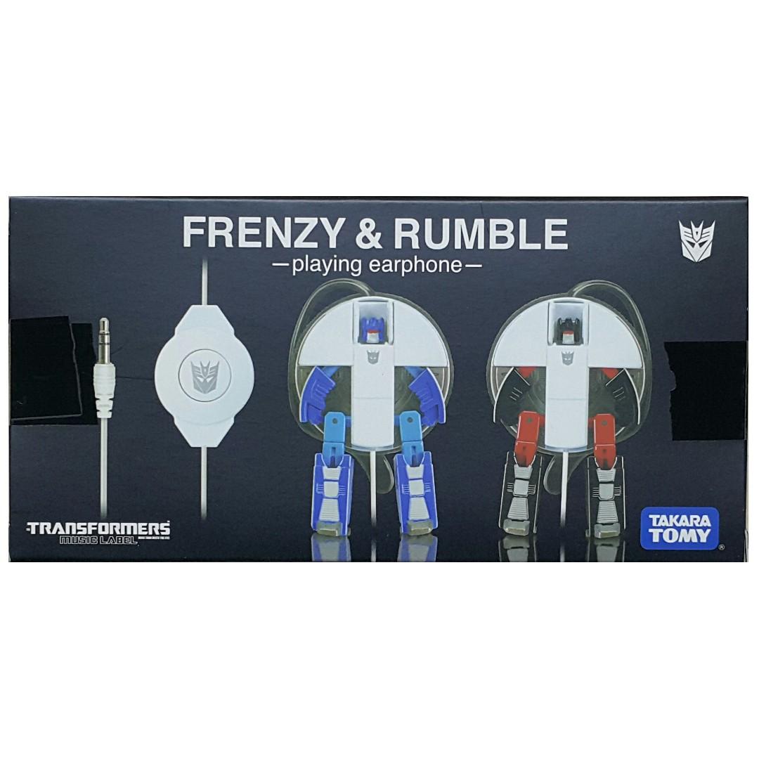 TAKARA TOMY TRANSFORMERS MUSIC LABEL FRENZY & RUMBLE PLAYING EARPHONE ...