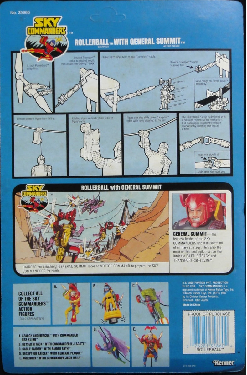 KENNER SKY COMMANDERS ROLLERBALL WITH GENERAL SUMMIT ACTION FIGURE 358 ...